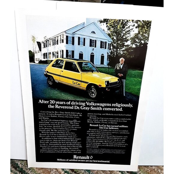 Other | 1979 Renault Le Car Car Yellow Color Original Print Ad Vintage ...